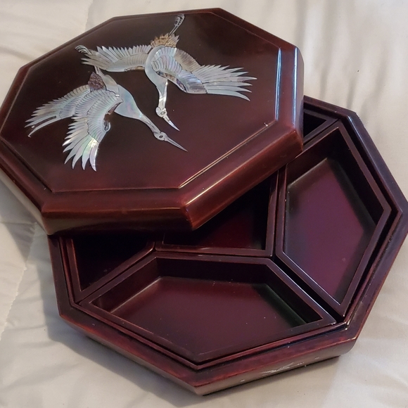 unbranded | Other | Vintageantique Lacquer Ware Asian Compartment Box ...